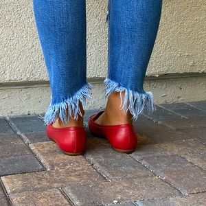Nordstrom | Shoes | Red Genuine Napa Leather Pointed Toe Penny Loafer ...